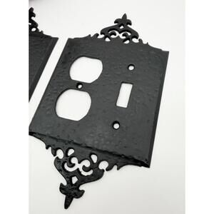 Vintage | Accents | Black Electrical Outlet Plug Combo Switch Plate ...
